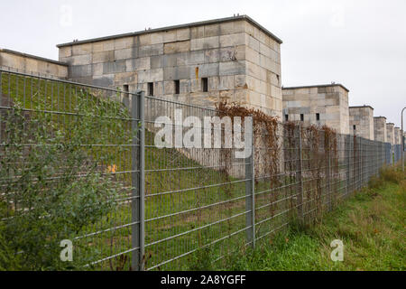 The remains of the historic Zeppelinfeld grandstand in the city of ...