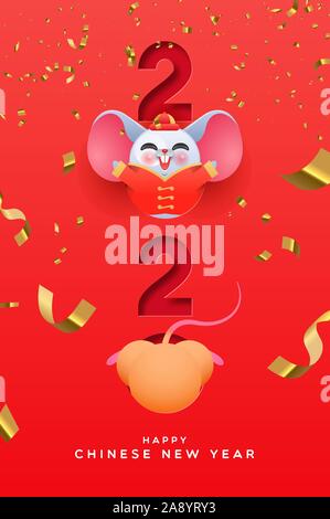 Chinese character for Year of the Rat in white on red circle with black ...