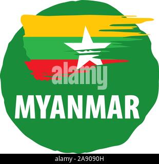 Naypyidaw in the Myanmar emblem for print and web. Design features ...
