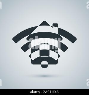 Stylized sign smart home. Wi-Fi as a symbol of modern housing Stock ...