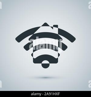 Stylized sign smart home. Wi-Fi as a symbol of modern housing Stock ...