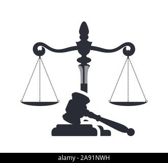 law and justice concept gavel judge books and scales on laptop screen ...