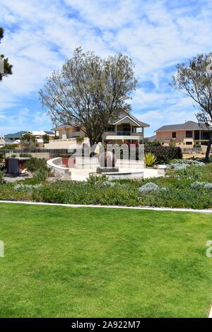 rotating spherical sculpture art Midalia's beach Geraldton Stock Photo ...