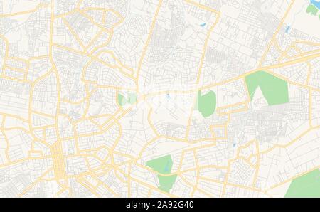 Vector map of Lusaka, Zambia. Urban city road map poster illustration ...