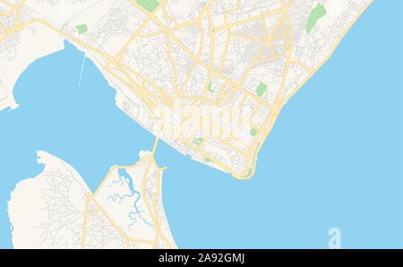 Urban city vector map of Maputo, Mozambique. Vector illustration ...