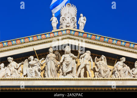 Statue of Pallas Athena (by Leonidas Drosis) on top of an Ionic column ...