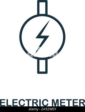 Electric energy meter icon, outline style Stock Vector Art ...