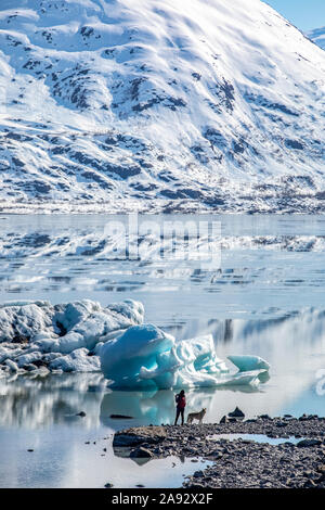 Hiker at the edge of glacier in south tyrol Stock Photo - Alamy