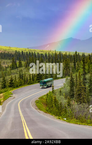Denali bus tour, Denali national park, Alaska Stock Photo - Alamy
