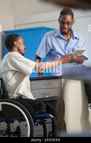 Two students who had Spinal Meningitis studying acceleration on a ...