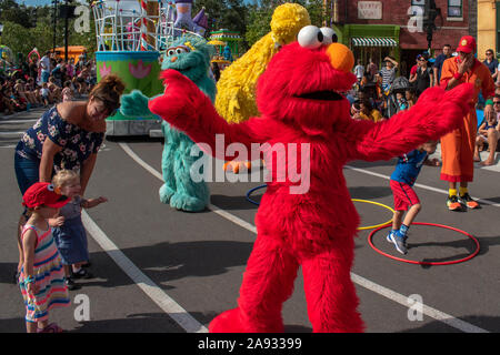 SESAME STREET, Big Bird dancing with Native American Crow Indian tribe ...