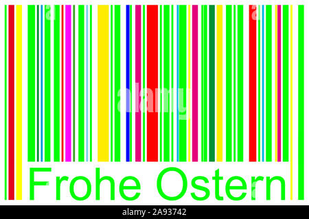Barcode Happy Easter on white background Stock Photo - Alamy