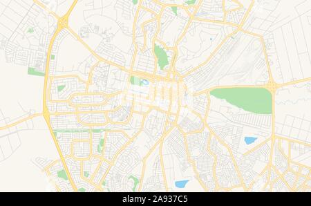 Urban vector city map of Bloemfontein, South Africa Stock Vector Image ...
