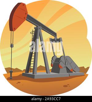 oil industry scene with derrick vector illustration design Stock Vector ...