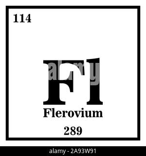 Flerovium mendeleev periodic table element atomic symbol icon Stock ...