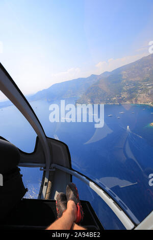 Helicopter ride over the sea, cockpit view Stock Photo - Alamy