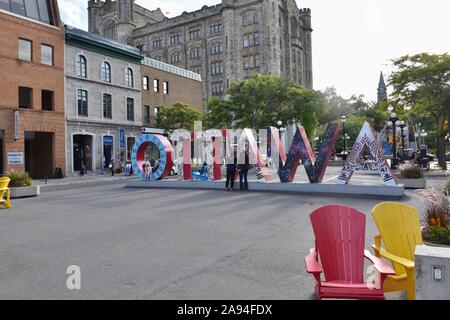 The iconic Ottawa sign near Byward Market, Ottawa, Ontario, Canada ...