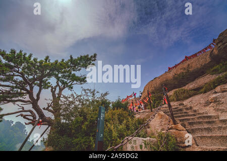 Rock stair steps in the mountain in QingChengShan, Sichuan Province ...
