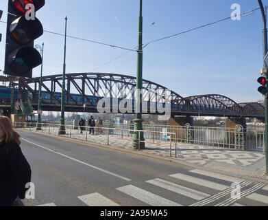 Railway crossing in the Czech Republic. Road crossing over the tracks ...
