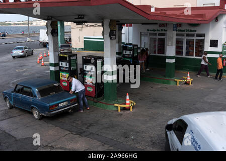One of the petrol station outlets in Havana, Cuba. CUPET is Cuba's ...