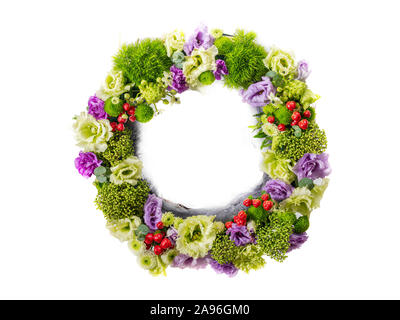 Flower crown. frame. Isolated on white Stock Photo - Alamy