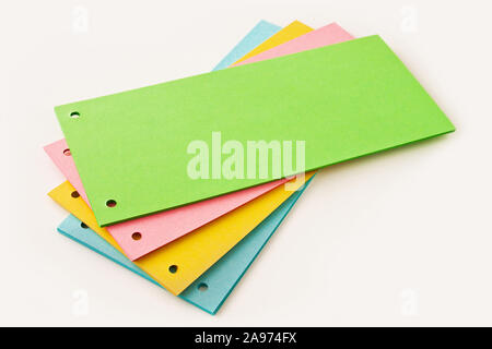 Colorful separator sheets for office and school isolated on white ...
