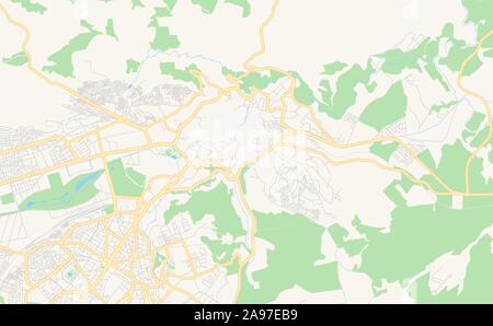 Printable street map of Fes, Morocco. Map template for business use ...