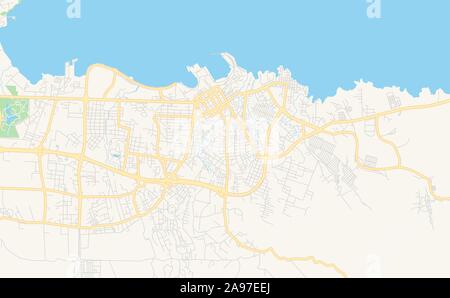 Malabo Equatorial Guinea City Map in Retro Style. Outline Map. Vector ...