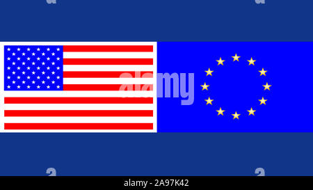 Flag USA Europe TTIP on white background Stock Photo - Alamy