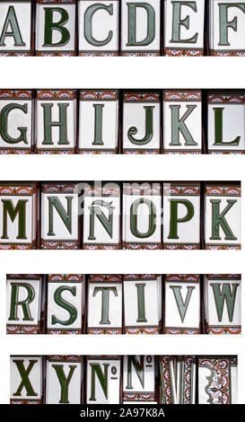 Colorful handmade ceramic letters isolated on white background Stock ...