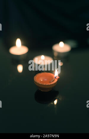 STILL LIFE OF DIWALI LAMPS IN SHAPE OF Stock Photo - Alamy
