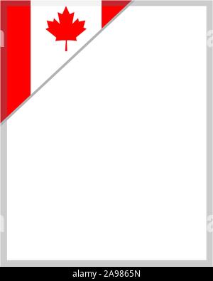 Canadian flag symbolism maple red leaf corner frame border Stock Vector ...