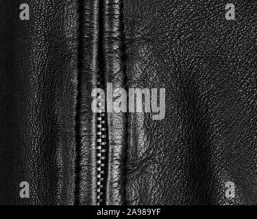 Leather jacket detail in black and white Stock Photo - Alamy