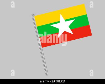 Flag of Myanmar. Myanmar flag official colors and proportion digital ...