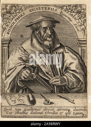 Portrait of the Zurich reformer Heinrich Bullinger, 1591, oil on panel ...