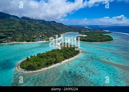 Oneroa Island and Motutapu Island, Muri Lagoon, Rarotonga, Cook Islands ...