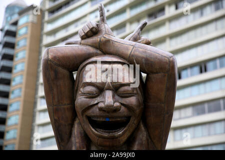 Giant Laughing Statues to stay in English Bay, Vancouver, America Stock ...