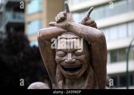 Giant Laughing Statues to stay in English Bay, Vancouver, America Stock ...