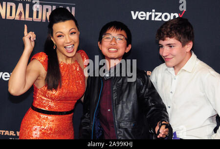 (L-R) Ming-Na Wen, Son Cooper Dominic Zee and Guest at the Disney+'s ...