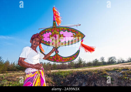 Wau bulan an intricately designed Malaysian moon-kite with floral motif ...