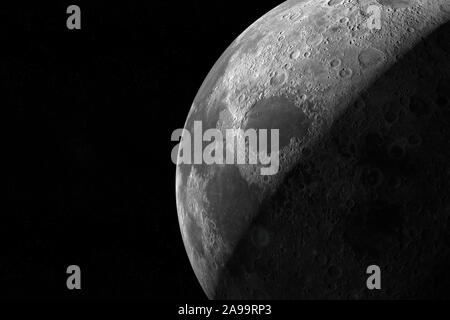 Mare Crisium or Sea of Crises in the lunar surface of the moon, 3d ...