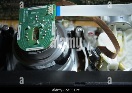 VHS video recorder tape read and write head in close up Stock Photo - Alamy