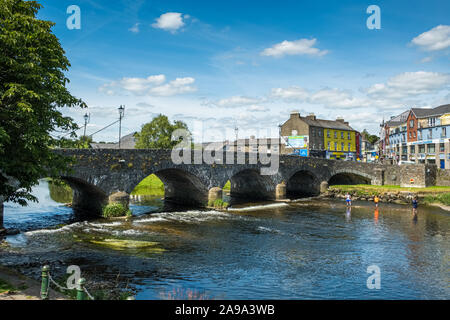 ENNISCORTHY, IRELAND, - JULY, 4, 2019: Enniscorthy town centre ...