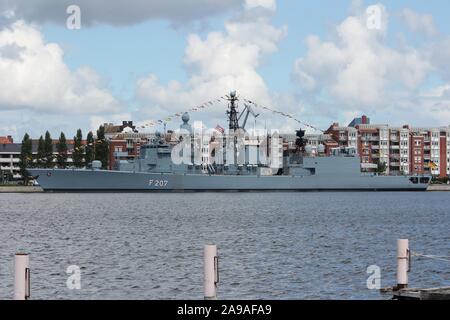 The German Navy Bremen class frigate FGS LÜBECK in the Solent. The ship ...