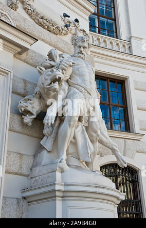 Architectural statues of St Michael's Wing of the Hofburg Palace ...