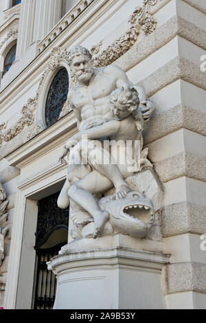 Architectural statues of St Michael's Wing of the Hofburg Palace ...