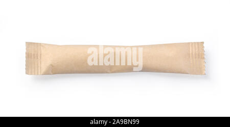 Brown paper sachets isolated on white background with clipping path ...