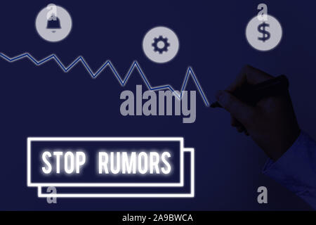 Writing note showing Stop Rumors. Business concept for put an end ...