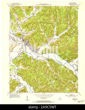 Irvine, Kentucky, map 1952, 1:24000, United States of America by ...