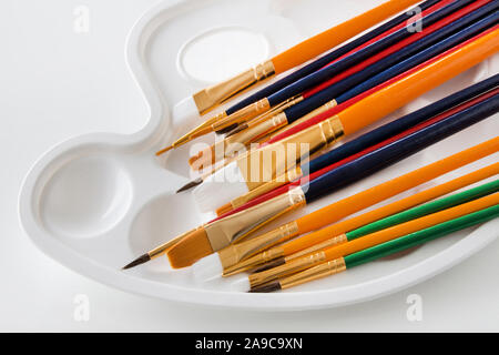 Different types of paintbrushes, colors, painting tools Stock Photo - Alamy
